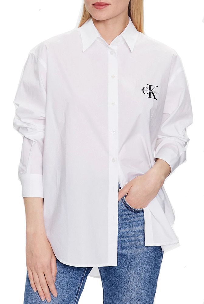 BigBlu.gr - ΠΟΥΚΑΜΙΣΟ CALVIN KLEIN MONOLOGO RELAXED FIT WHITE