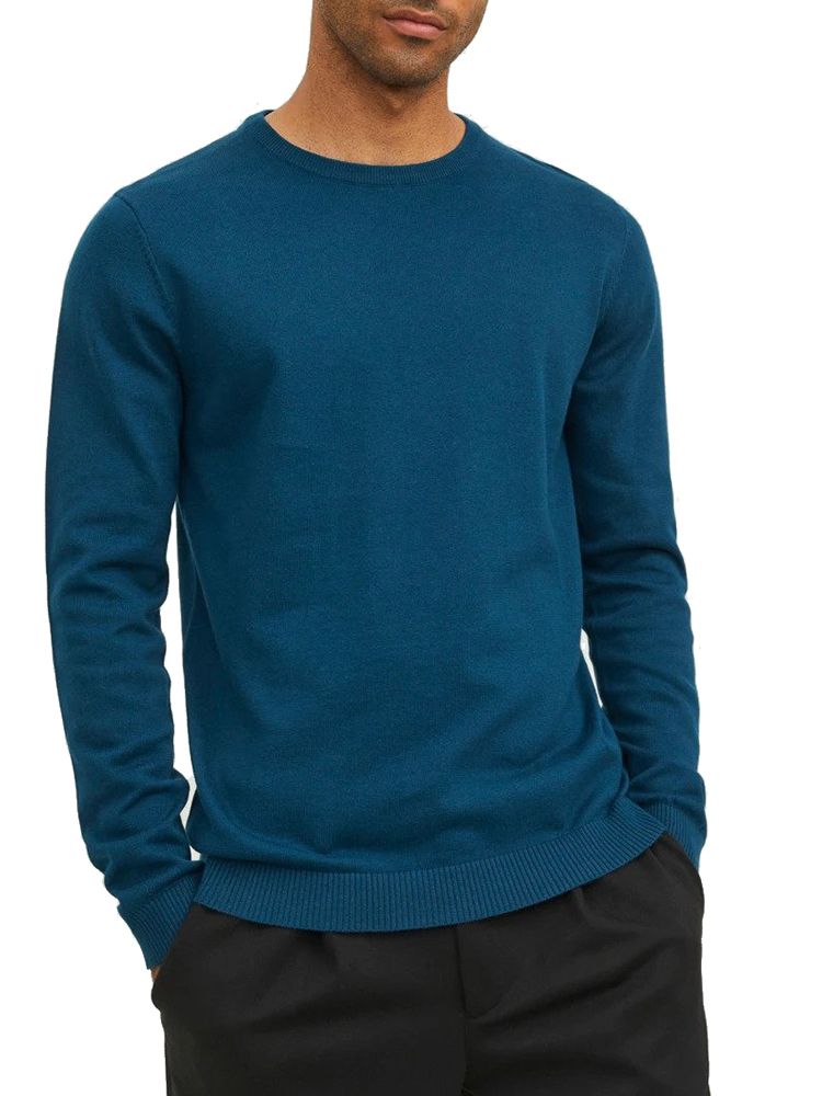 BigBlu.gr - ΑΝΔΡΙΚΟ ΠΛΕΚΤΟ JACK & JONES JJEBASIC KNIT CREW NECK SAILOR BLUE